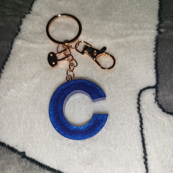 Handmade | Accessories | Royal Blue Letter C Keychain | Poshmark